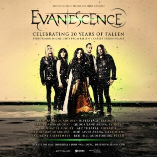 Evanescence announces "Fallen" 20th anniversary Australian tour - Chaoszine