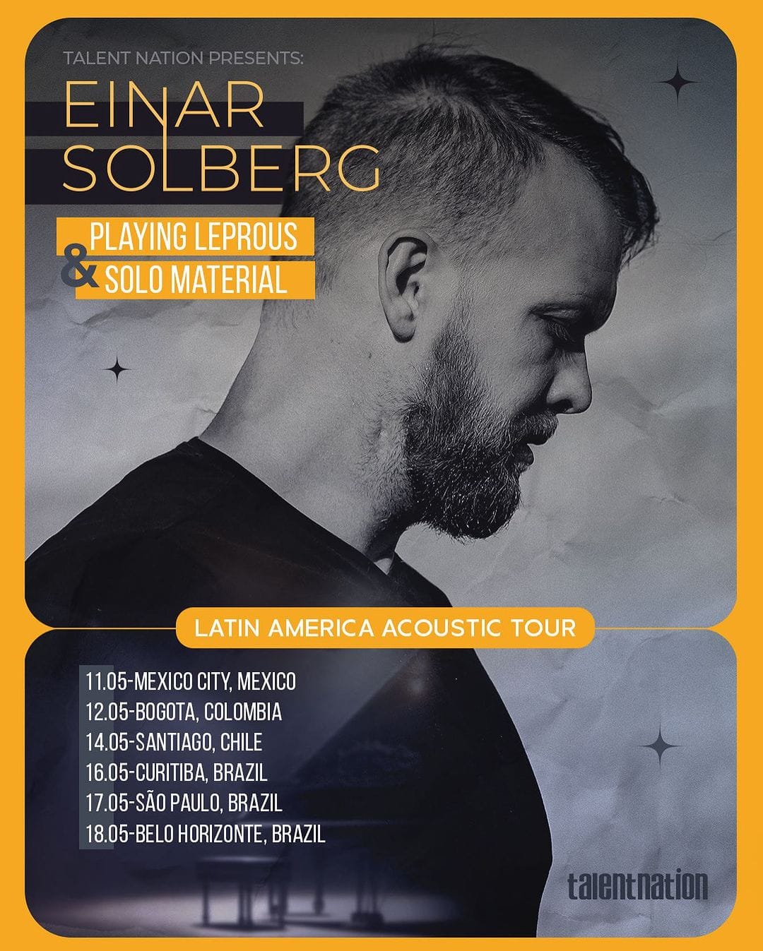 Einar Solberg announces Latin American acoustic tour - Chaoszine