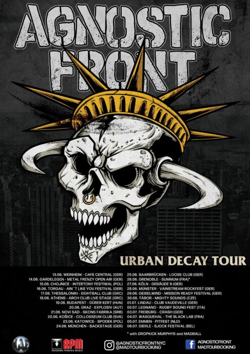 Agnostic Front to return to Europe with "Urban Decay Tour" in June/July ...
