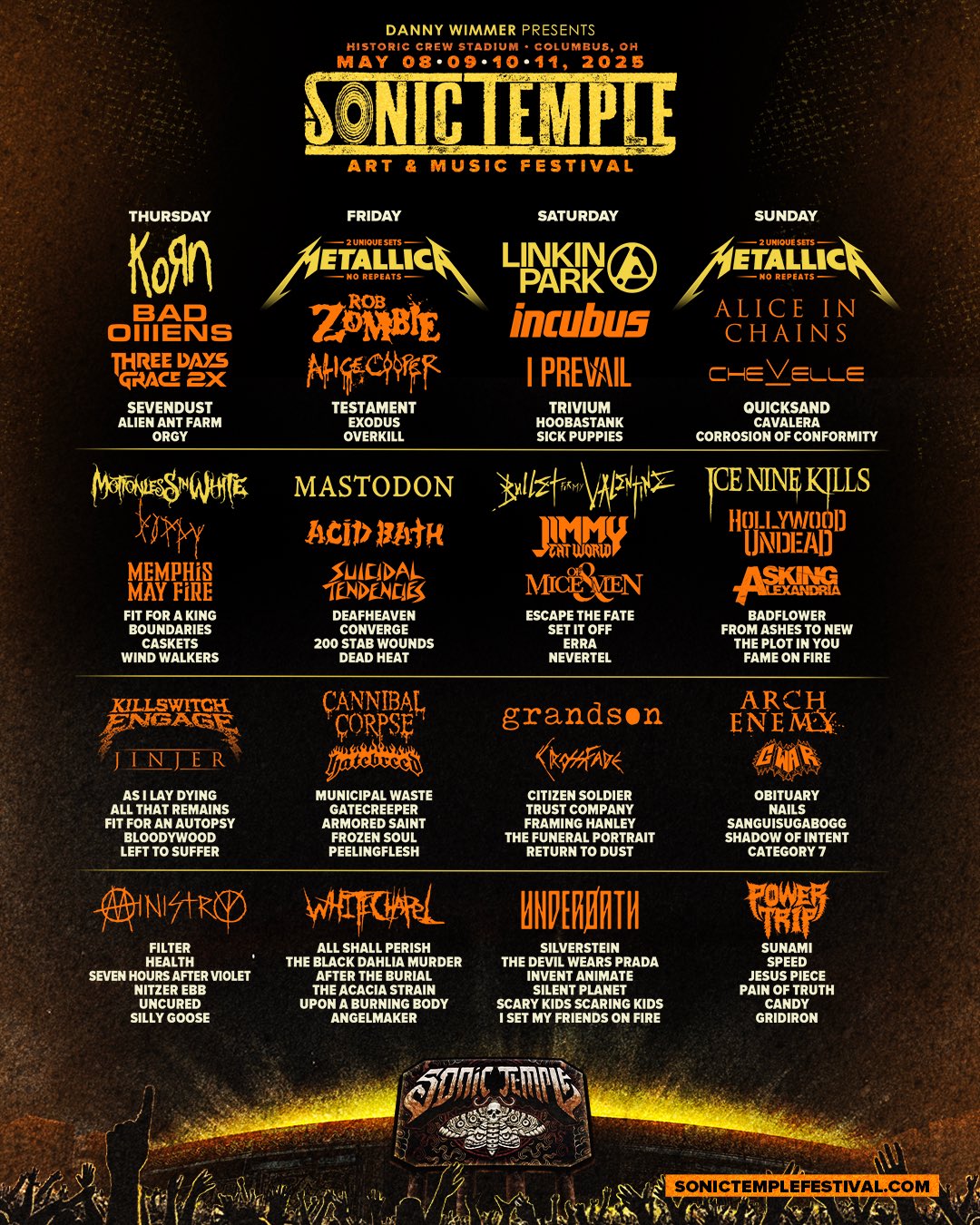 Sonic Temple Art & Music Festival has announced the headliners for the ...