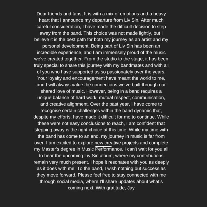 Liv Sin: Guitarist Jay Matharu leaves the band - Chaoszine