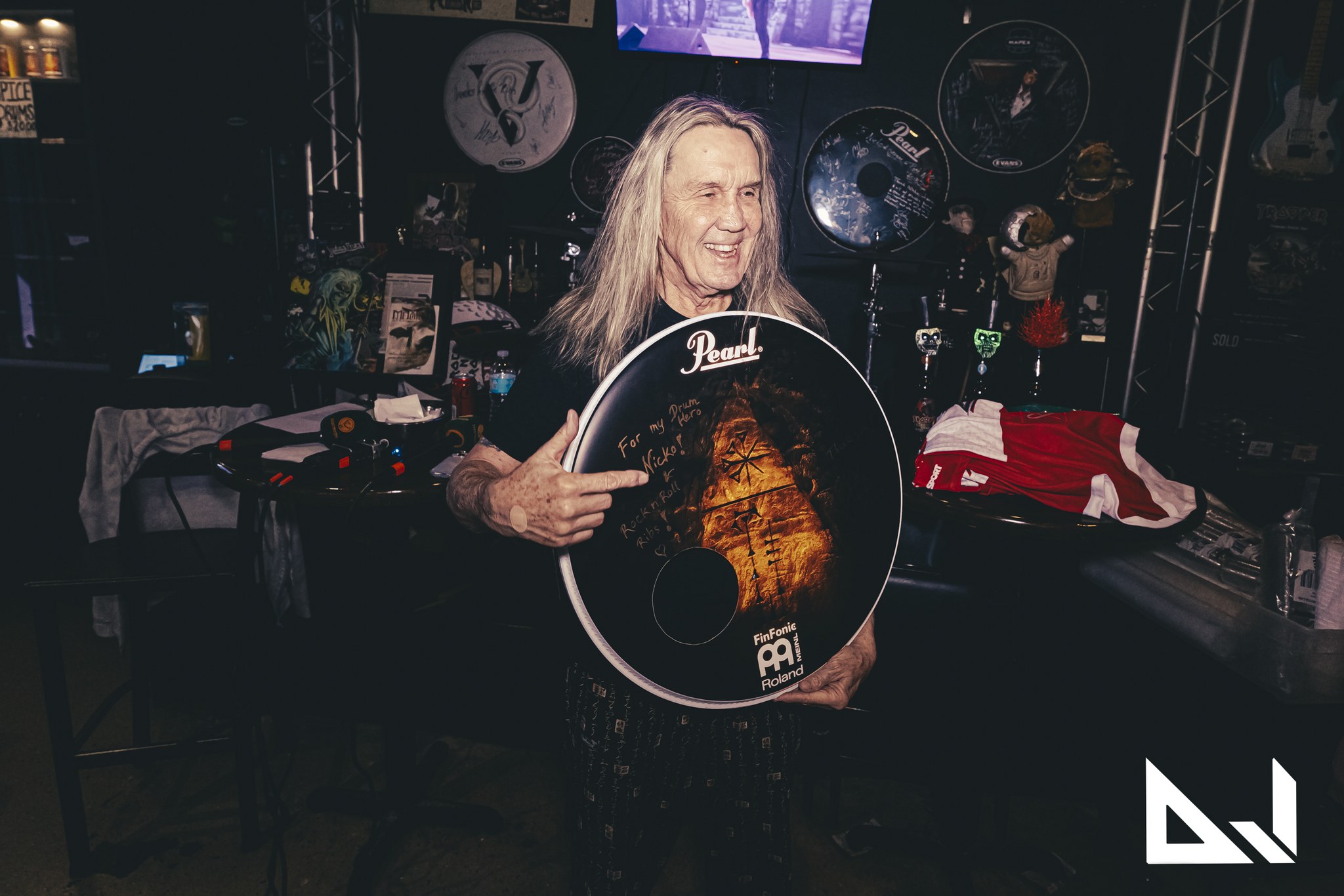 Nightwish drummer Kai Hahto gifted a signed drum head from Human :II ...