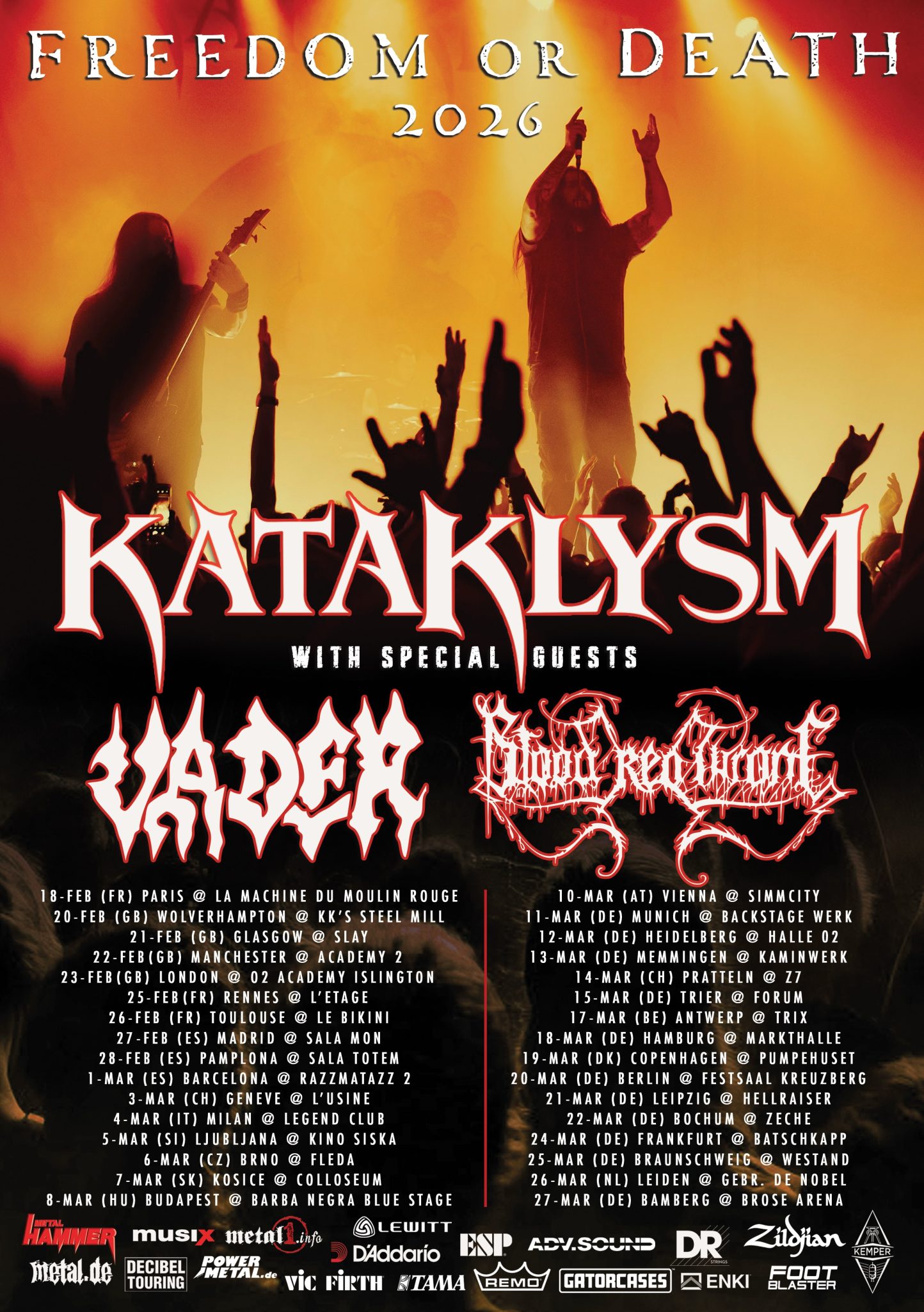 Kataklysm announce 'Freedom Or Death' 2026 European tour with Vader ...